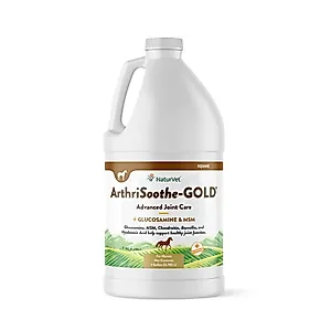 NaturVet ArthriSoothe-Gold Advanced Equine Glucosamine Joint Supplement Formula for Horses, Liquid, Made in The USA with Globally Source Ingredients 1 Gallon