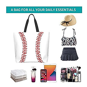 YOPIGOT Baseball Bag Handbag for Woman Shopping Bag Travel Bag Baseball Canvas Casual Bag Sports Bag for Mom Gifts