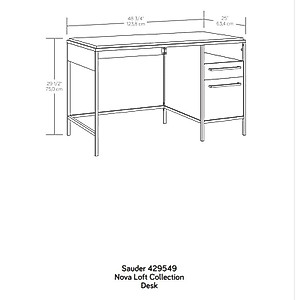 UrbanPro Engineered Wood Single Pedestal Desk in Grand Walnut