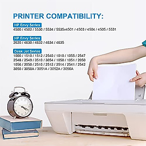 61XL Ink Cartridges Combo Pack Remanufactured for 61 XL Ink Work with Envy 4500 5530 4502 5535 5534 officejet 4630 4635 Deskjet 1000 1010 1510 Printer(1 Black, 1 Tri-Color)