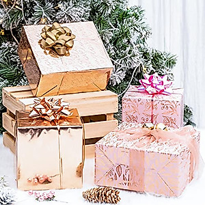 WRAPAHOLIC Wrapping Paper Roll - Metallic Rose Gold and Pink Set for Birthday, Holiday, Wedding, Baby Shower - 4 Rolls - 30 inch X 120 inch Per Roll