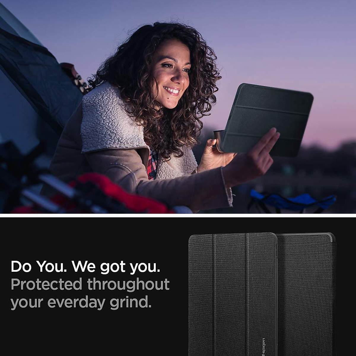Spigen Urban Fit Designed for iPad Pro 11 inch Case M2 4th Generation (2022) / 3rd Generation (2021) / 2nd Generation (2020) / 1st Generation (2018) with Pencil Holder - Black