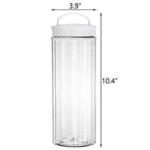 Lawei 4 Pack Clear Plastic Jars with Lids - 50 Oz Tall Clear Empty Plastic Jars Plastic Food Storage Jars for Food & Home Storage