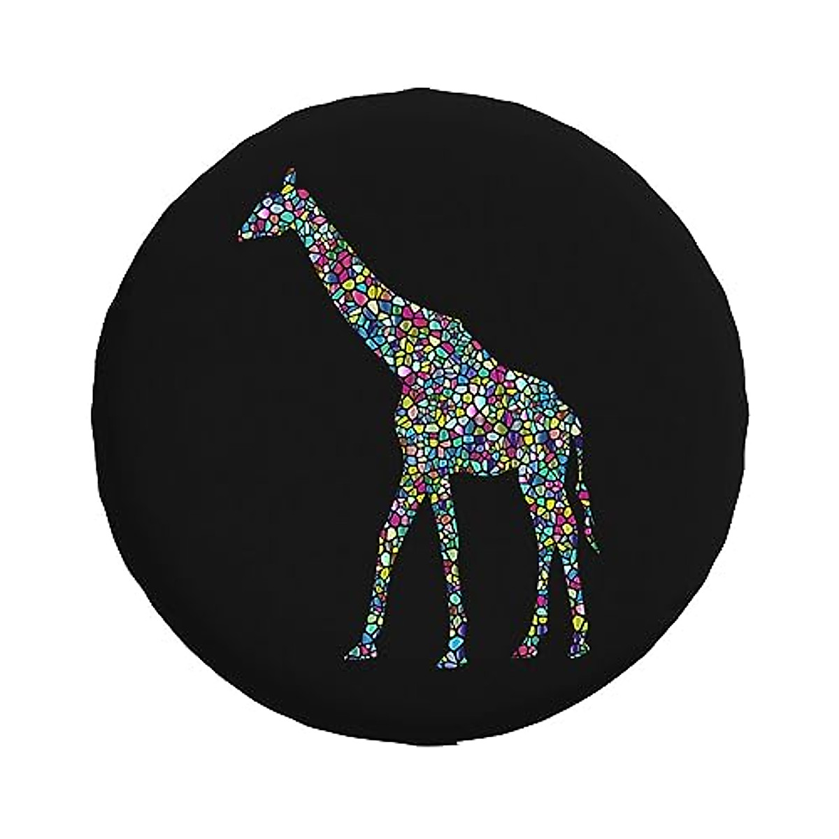 Colorful Landscape Giraffe Funny Tire Cover Universal Fit Spare Tire Protector for Truck, SUV, Trailer, Camper, Rv