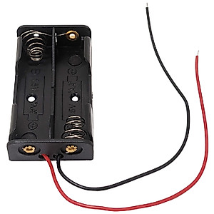 EX ELECTRONIX EXPRESS 25 Pack AA 2 Battery Holder with Wire Leads, Holds Two AA Batteries, 2.3" x 1.3" x 0.5", Black Lightweight Plastic