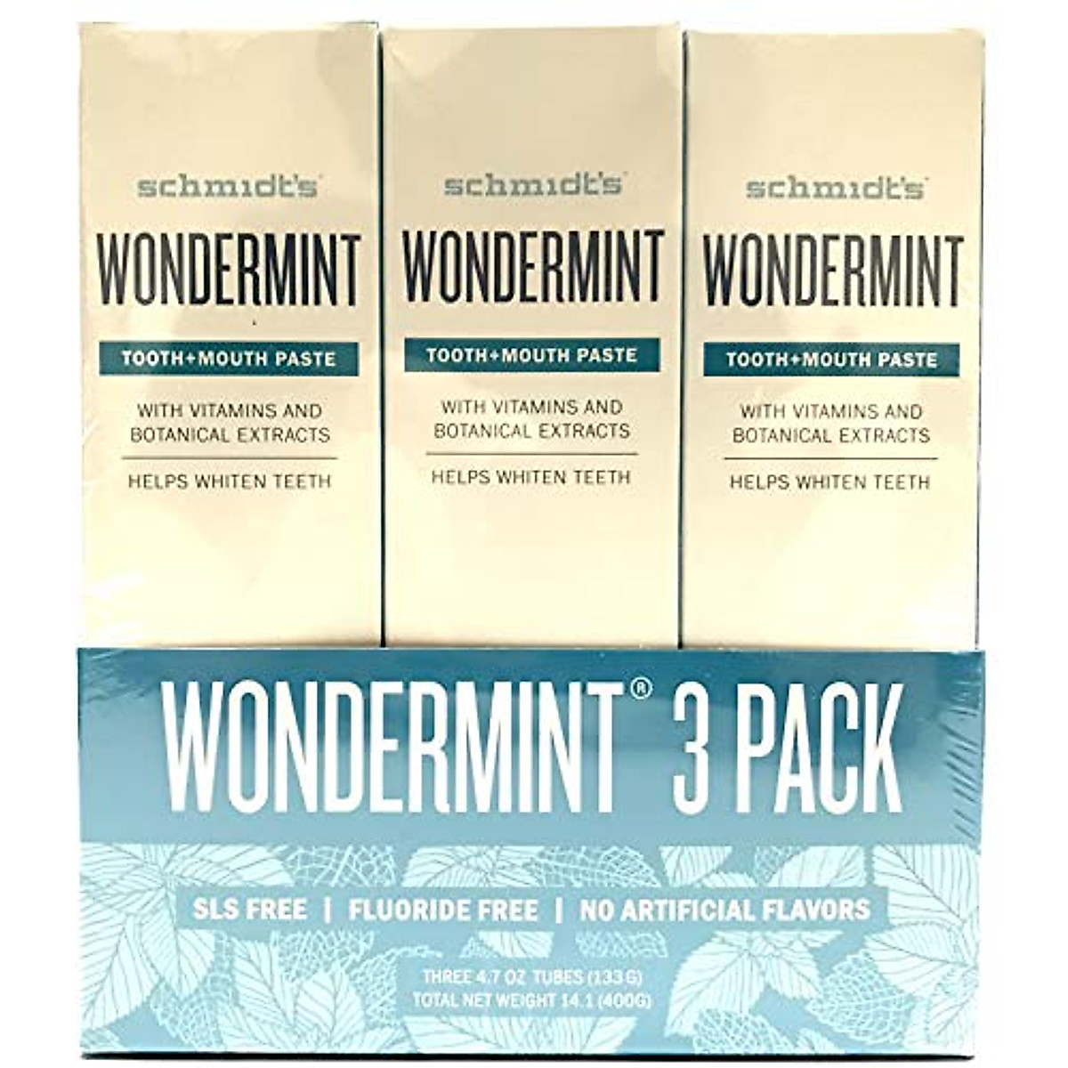 Schmidt's Wondermint Toothpaste, 4.70 oz | Pack of 3