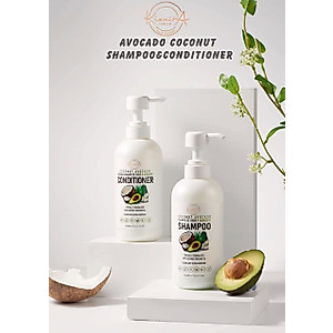 kizaiaCare Ultimate Coconut Avocado Shampoo for Hair Deep Cleansing - Hair Thinning and Restores Shine | Reduces Itchy Scalp, Dandruff, Hair Loss (15.02 fl.oz) Sulfate Free & Paraben Free