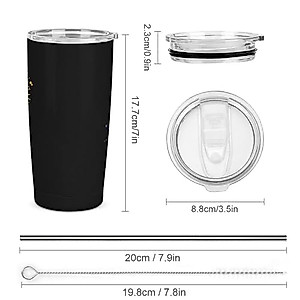 Autism Awareness Infinity Ribbon 20 OZ Stainless Steel Tumbler Travel Car Coffee Mug with Straw Lid Cleaning Brush Coffee Tumbler Mug for Women Men