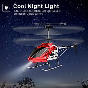 QAQQVQ 43cm Alloy Remote Control Helicopter, Aircraft with Altitude Hold, One Key Take Off/Landing, Gyro Stabilizer and High & LED Light for Indoor to Fly for Kids and Beginners