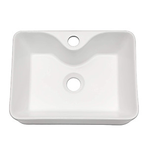 Vessel Sink Rectangular - Sarlai 16"x12" Rectangle Vessel Sink White Ceramic Porcelain Above Counter Bathroom Vanity Lavatory Restroom Bathroom Vessel Sink Basin
