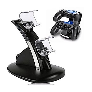 PS4 Controller Charger, Dual USB Fast Charger Charging Station Stand for Sony PlayStation 4/PS4/PS4 Pro/PS4 Slim Controller