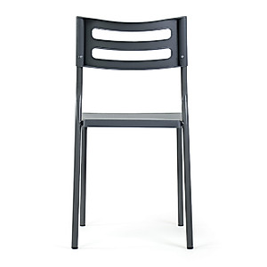 Humble Crew Desk Chair no Wheels, Grey, 16"W x 19"D x 30"H, 200 lbs Max - Lightweight Plastic Chair for Small Spaces - Premium Stackable Minimalist Chair for Office, Dorm, Bedroom, Dining, and More