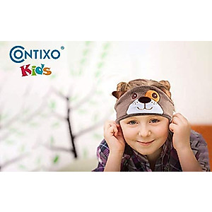 Contixo H1 Kids Headphones, 85dB Volume Limiting with Adjustable Speakers Soft Children Fleece Headband Toddler Headphones for Home and Travel - Animal Character Design, (Dog)