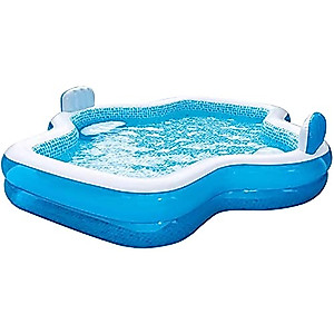 Members Mark Elegant Family Pool 10 Feet Long 2 Inflatable Seats with Backrests. New Version Improved Version