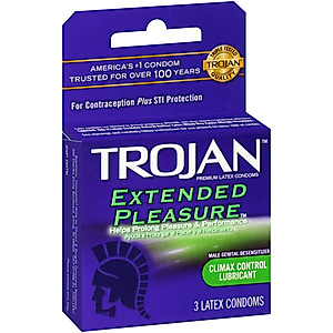 Trojan Extended Pleasure Lubricated Condoms, 3ct