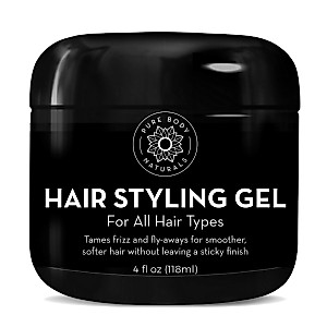 Pure Body Naturals Hair Gel for Men, Natural Ingredients with Hydrating Aloe For Firm, Healthy Hair, 4 Fl Oz