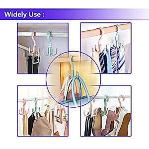 6 PCS Belt Hanger for Closet Purse Bag Scarf Organizer for Closet Organizer Hook Tie and Belt Hanger Rack in Wardrobe Bag Hook Coat Hanger Hook Rotatable Plastic Hangers,Purse Holder for Closet…