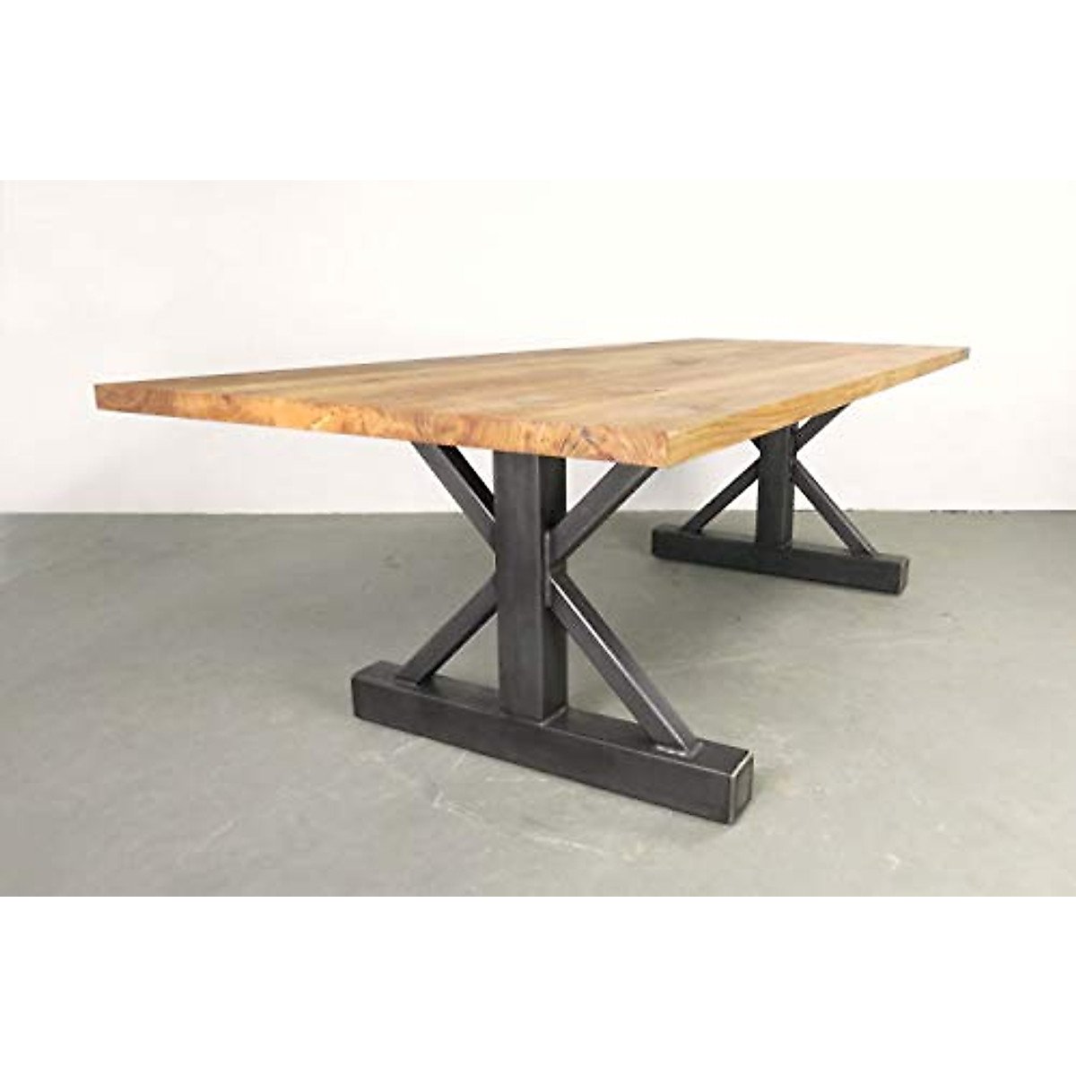 Metal Table Legs,Trestle Table Style,Raw Clear Coated,Industrial Finish,Custom Sizes,Handmade In U.S.
