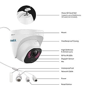 REOLINK 4K PoE Outdoor Security Camera, 3X Optical Zoom, Human/Vehicle Detection, Smart Alerts and Playback,Time Lapse,Work with Google Assistant, 24/7 Audio Recording, RLC-820A Bundle with RLC-822A