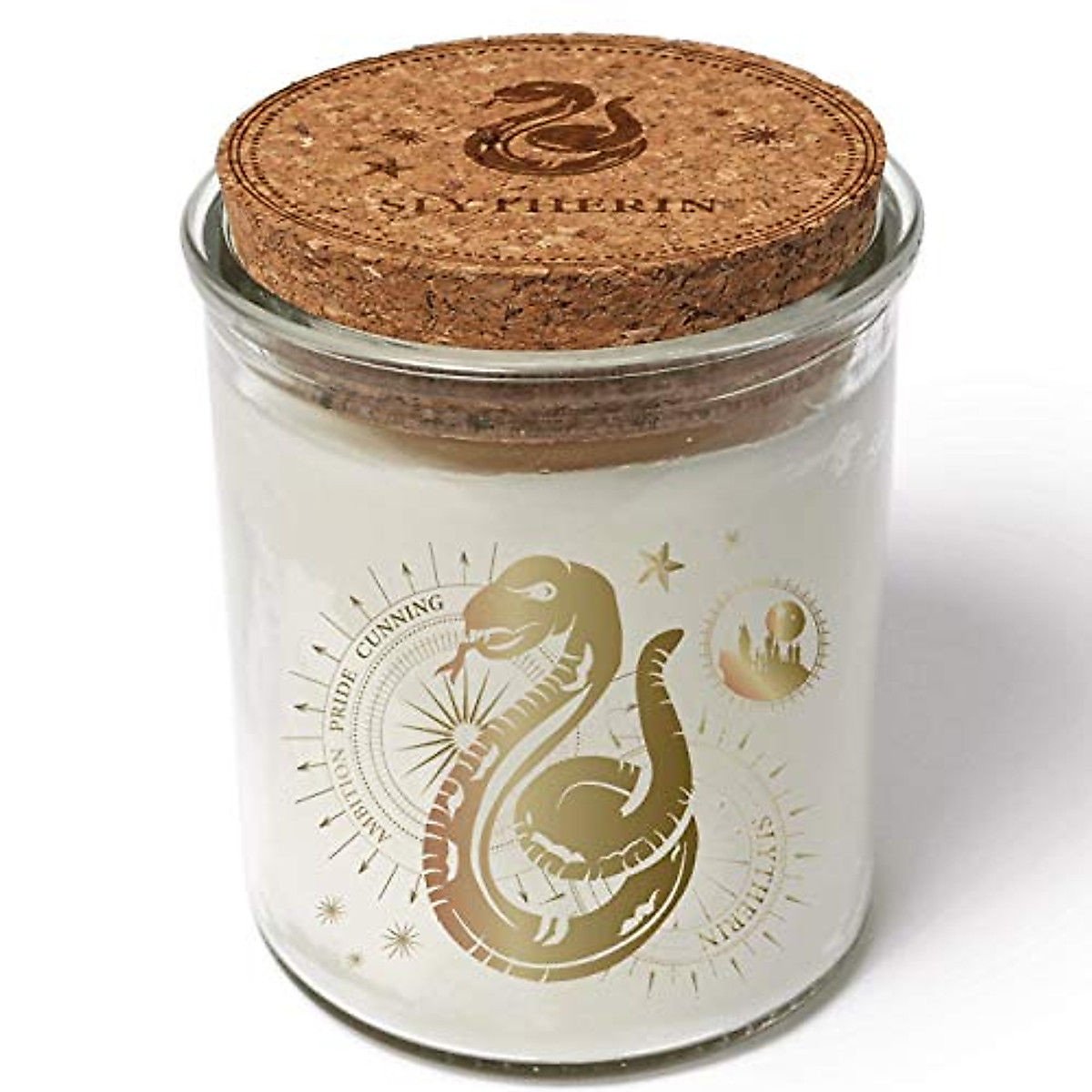 Harry Potter Color Changing Slytherin Candle, Large 10 oz - Wax Turns from White to Green When Lit - Soy Wax, Unscented - Great Gift for Harry Potter Fans