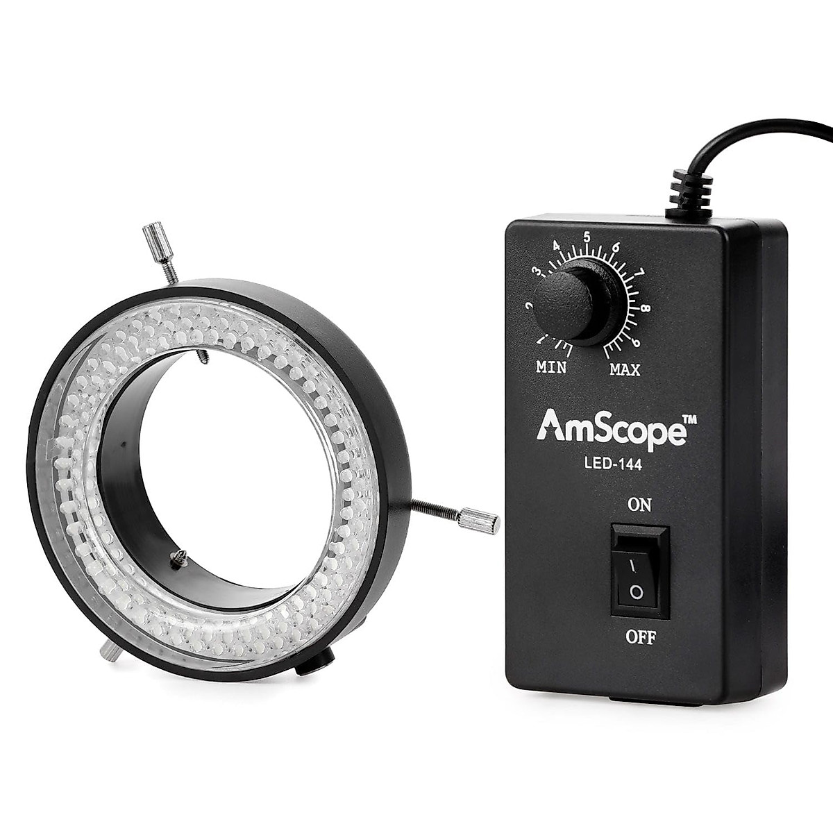 AmScope LED-144-YK 144-LED Microscope Ring Light with Adapter