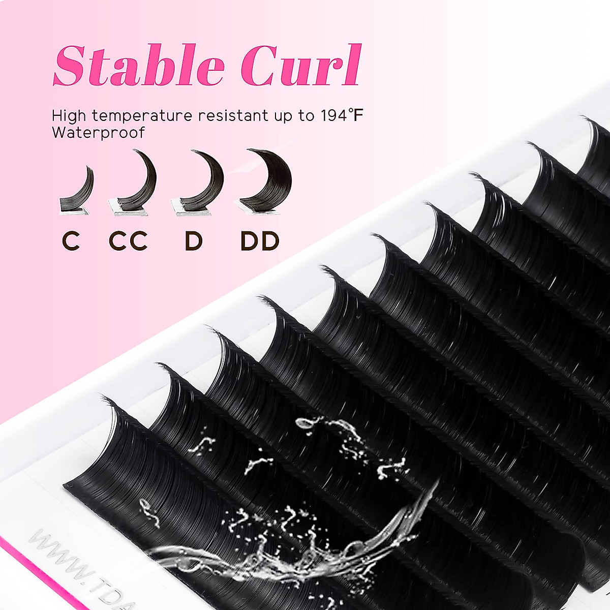 TDANCE Easy Fan Lashes Volume Eyelash Extensions 0.07 D Curl Mix 14-19mm + Ellipse Flat Lashes 0.15 D Curl 8-15mm