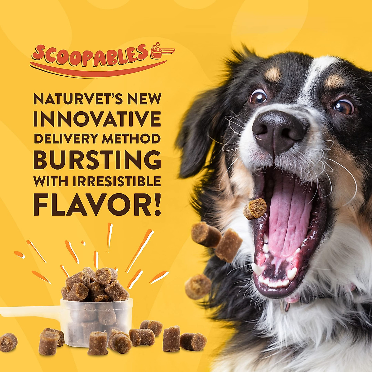 NaturVet Scoopables Coprophagia for Dogs - No Poop Eating for Dogs - Stool Eating Deterrent Supplement with Probiotic & Digestive Enzymes - Hickory Smoked Bacon Flavored | 11oz Bag