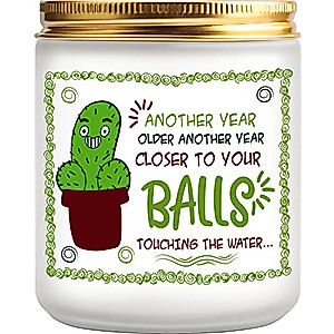Candle Gifts for Dad Grandpa, Birthday Gifts for Husband, Gag Gifts for Father's Day Christmas Thanksgiving, Funny Gifts for Men Another Year Older Another Year Closer to Your Balls Touching The Water