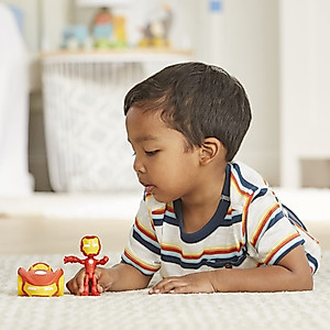 Playskool Heroes Marvel Spidey and His Amazing Friends Iron Man Action Figure and Iron Racer Vehicle, Toy for Kids Ages 3 and Up