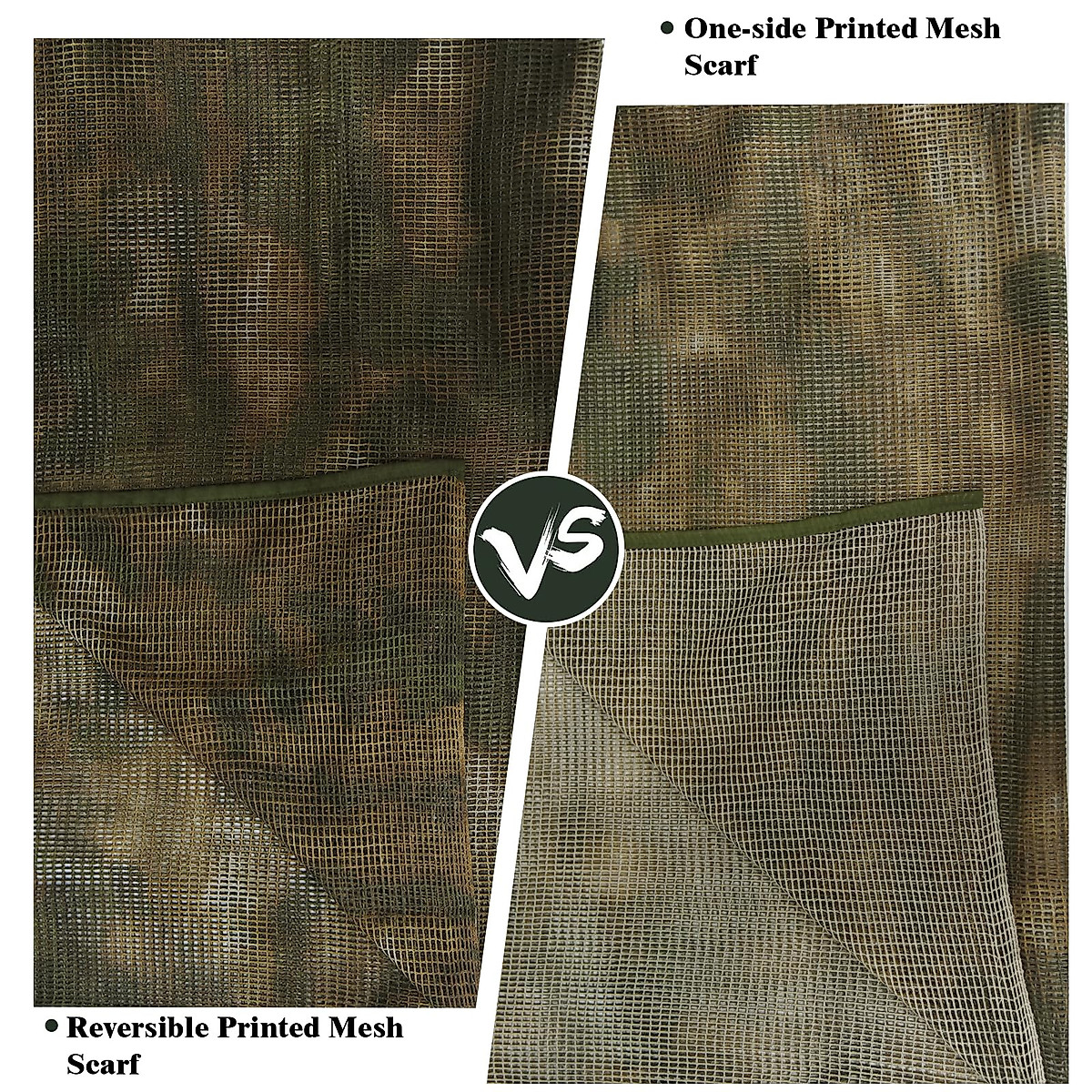 HYOUT Tactical Military Neck Scarves Woodland Camo Scarf Sniper Veil Desert Shemagh for Wargame Outdoor Sports