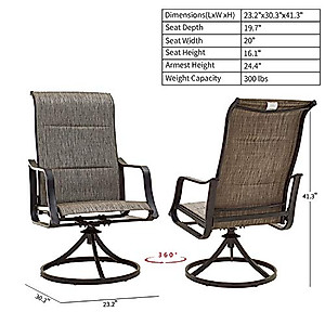 Romayard 2 PCS Bistro Bar Stools Swivel Outdoor Chairs Patio Dining Chair Metal Patio Furniture