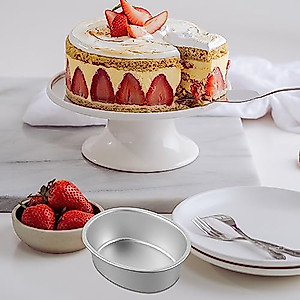 Kichvoe Accessories Oval Cheesecake Pan 4PCS Non-stick Cake Pan Aluminum Cake Mold Bread Loaf Pan Mold Meatloaf Breads Mold for Oven Baking Cake Mold Compatible with Instant Pot