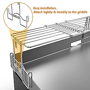 MixRBBQ Adjustable Griddle Warming Rack for Blackstone 17" 22" 28" 36" Griddles, Universal Cooking Grate BBQ Accessories Compatible with Camp Chef, Pit BOSS, Razor, Cuisinart, Royal Gourmet Griddles