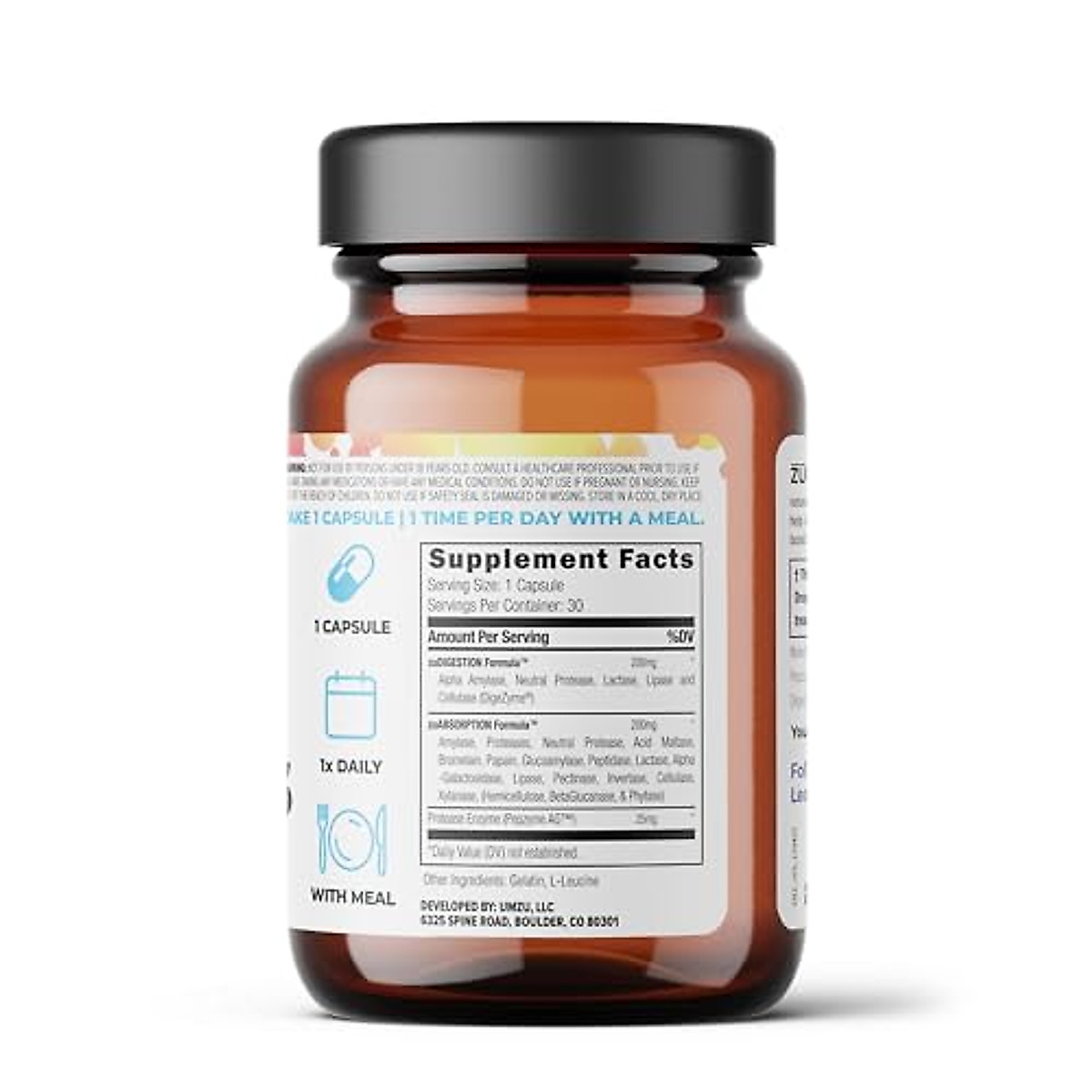 UMZU ZuEnzymes Digestive Enzymes Supplement | 21 Enzymes for Gut Health Support, Digestion & Nutrient Absorption | Helps Break Down Lactose, Carbs, Proteins & Fats (30 Day Supply | 30 Capsules)