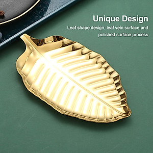 Gold Spoon Rest for Kitchen Counter, Leaf Spoon Rest Stainless Steel Spoon Holder for Stove Top, Spatula Spoon Ladle Utensil Holder Brings a Natural Touch to Your Kitchen(Gold Color)