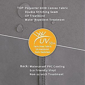 Easy-Going Patio Coffee Table Cover Small Outdoor Rectangular Table Cover, UV Resistant Waterproof Patio Furniture Cover (48"Lx28"Wx16"H, Gray/Black)