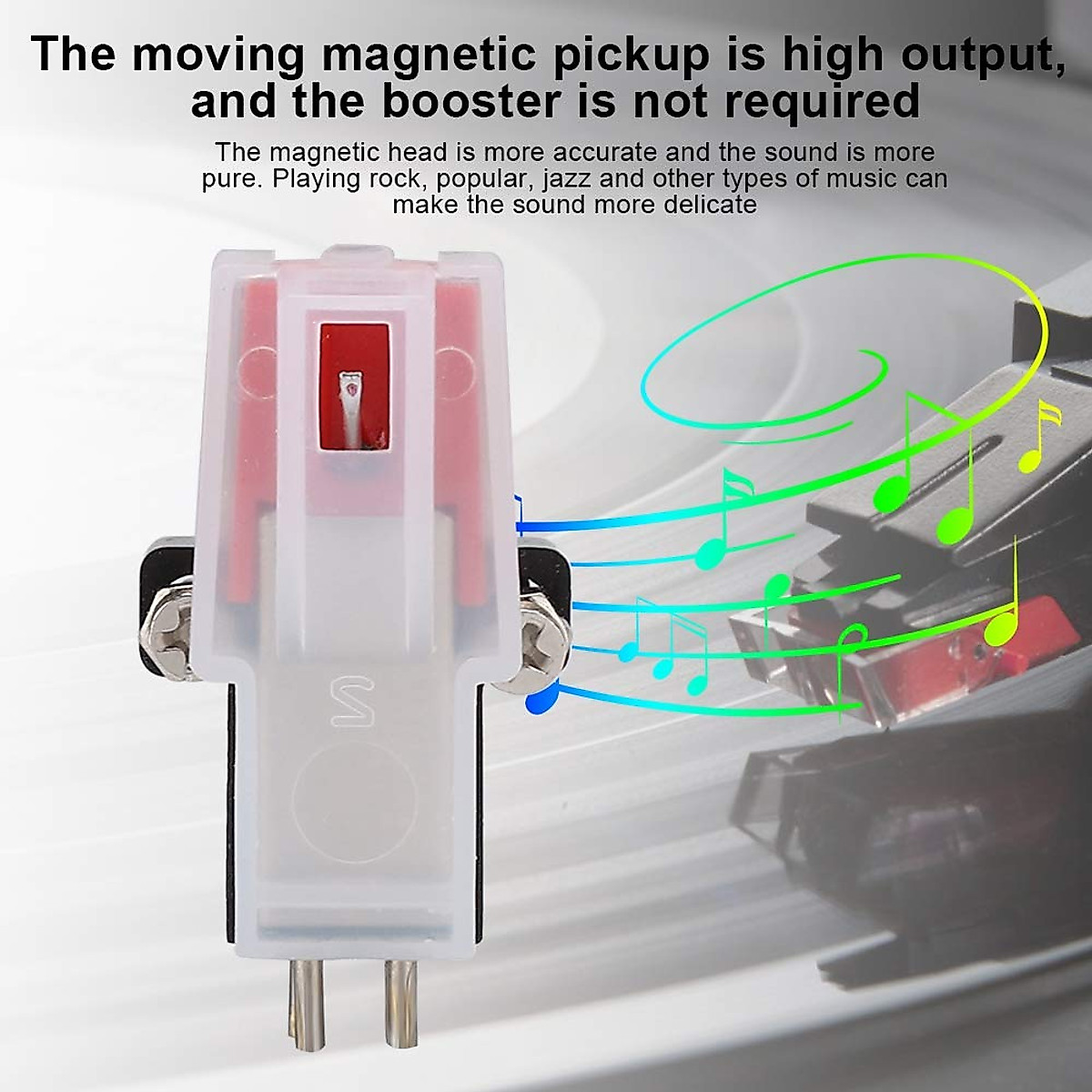 Oumij Record Player Turntable Cartridge Universal Replacement,Phonograph Turntable Dual Moving Magnet Stereo Record Player Stylus Needle