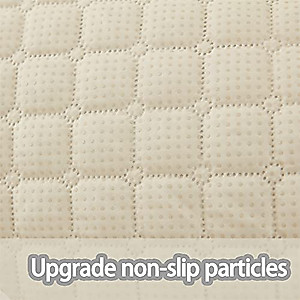 EXTLEZSA Sofa Armrest Cover, Headrest Cover for Recliner Chair Arm Cover,Armchair Slipcover Nonslip Quilted Furniture Protector for Pets Leather Sofa Couch (Dark Gray,1 Person (Set of 3))