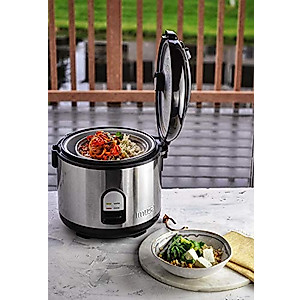 IMUSA USA GAU-00028 Electric Rice Cooker 10-Cup Uncooked Rice (20-Cup Cooked Rice), Stainless Steel