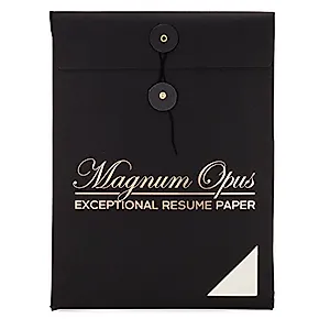 Watermark-free Resume Paper by Magnum Opus | 50 sheets | Exceptional ivory 28 lb 8.5x11 | Ideal stationery for professional/executive resumes letterhead and interviews