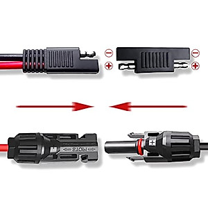 Goupchn Solar Panel Connectors to SAE Adapter Cable 10AWG Solar to SAE PV Extension Wire with 2PCS SAE to SAE Polarity Reverse Adapters for RV, Caravan, Solar Panels, Battery Charger Kit