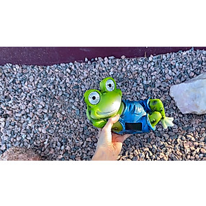 VP Home Geo Hip Hop Frog Solar Powered LED Outdoor Decor Garden Light Great Addition for Your Garden, Solar Powered Light Garden, Christmas Decorations Gifts for Outside Patio Lawn