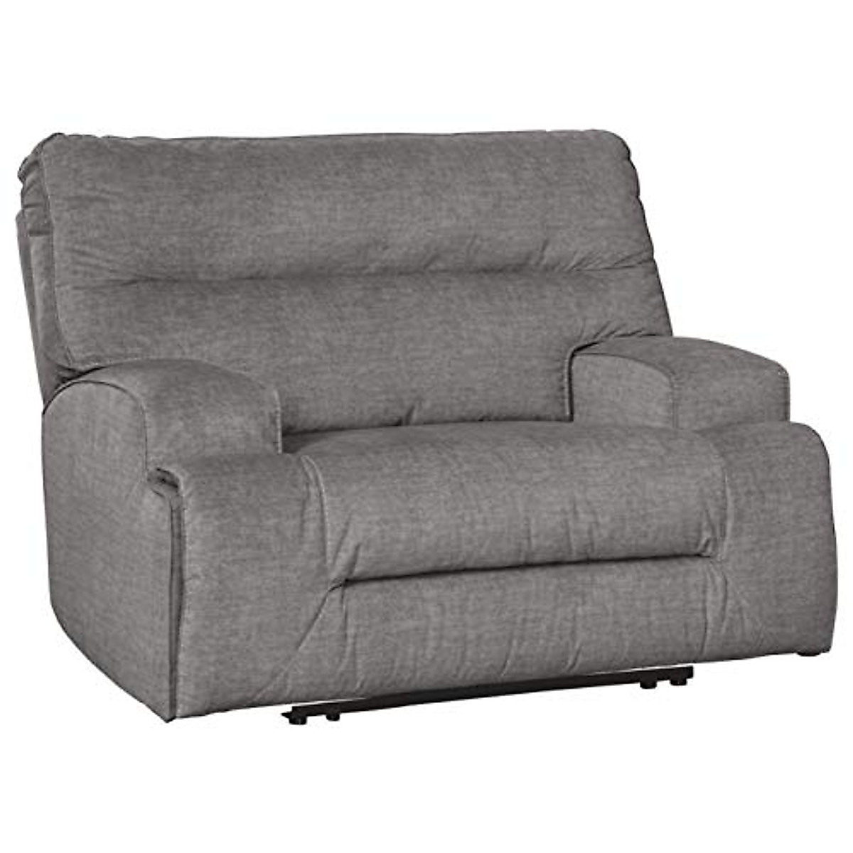 Signature Design by Ashley Coombs Contemporary Wide Seat Manual Pull Tab Recliner, Gray