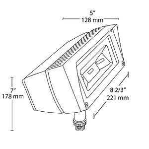RAB Lighting FFLED18 LED Floodlight For Landscapes/Facades/Security Lighting, 18W, 2400LM, Swivel Arm, 5000K Color Temp, Ultra-Efficient, 7H x 6V Beam Spread, Residential or Commercial Use