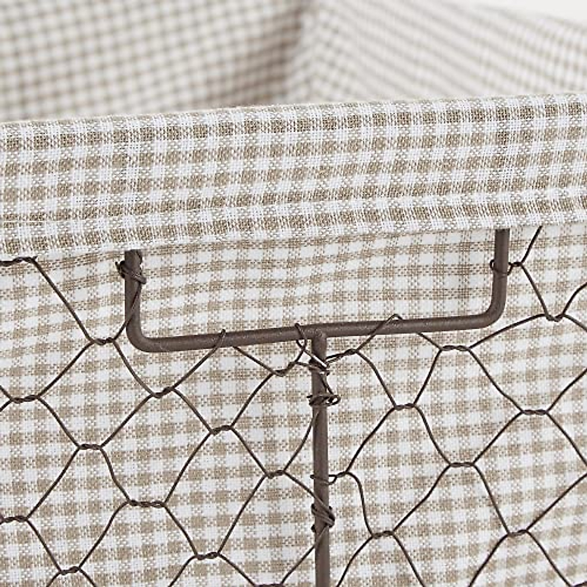 DII Farmhouse Chicken Wire Storage Baskets with Liner, Set of 5, Rustic French Blue, Assorted Sizes, 5 Piece