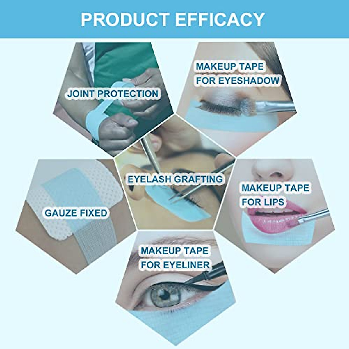 Lash Tape for Eyelash Extensions Blue Eyelash Tape for Extensions Sensitive Eyelash Extension Tape Sensitive Skin Tape for Eyelash Extensions Breathable Medical Microporous Tape(0.98in 3.9yd, 1Roll)