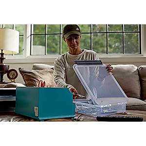 Plano PLA131401 4 Pack Cubby Cube Clear Storage| Stackable Clear Storage Bins with Secure Black Latch, Clear with Black Latch