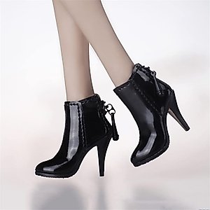 HiPlay 1/6 Scale Figure Shoes, Sneakers, Boots, High-Heeled Shoes for 12 inch Female Action Figure Phicen/TBLeague ACC033(Black)