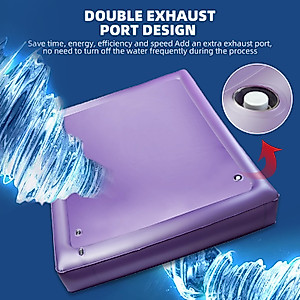 Free Flow Full Wave Water Bed Mattress - PVC Square Purple Softside Water Bed, Comfortable and Foldable Water Mattress Set for The Elderly, Children and Adults (Twin XL, 39×80x7.9inch)