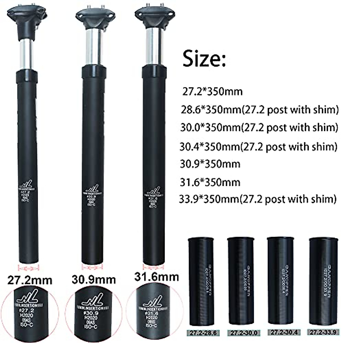 27.2 Suspension SeatPost MTB Mountain Bike Damping Road Track Bicycle Seat Post 27.2mm Adjustable Seat Saddle Tube